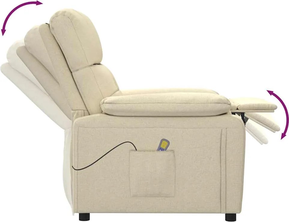 Masážní křeslo krémové textil 289681