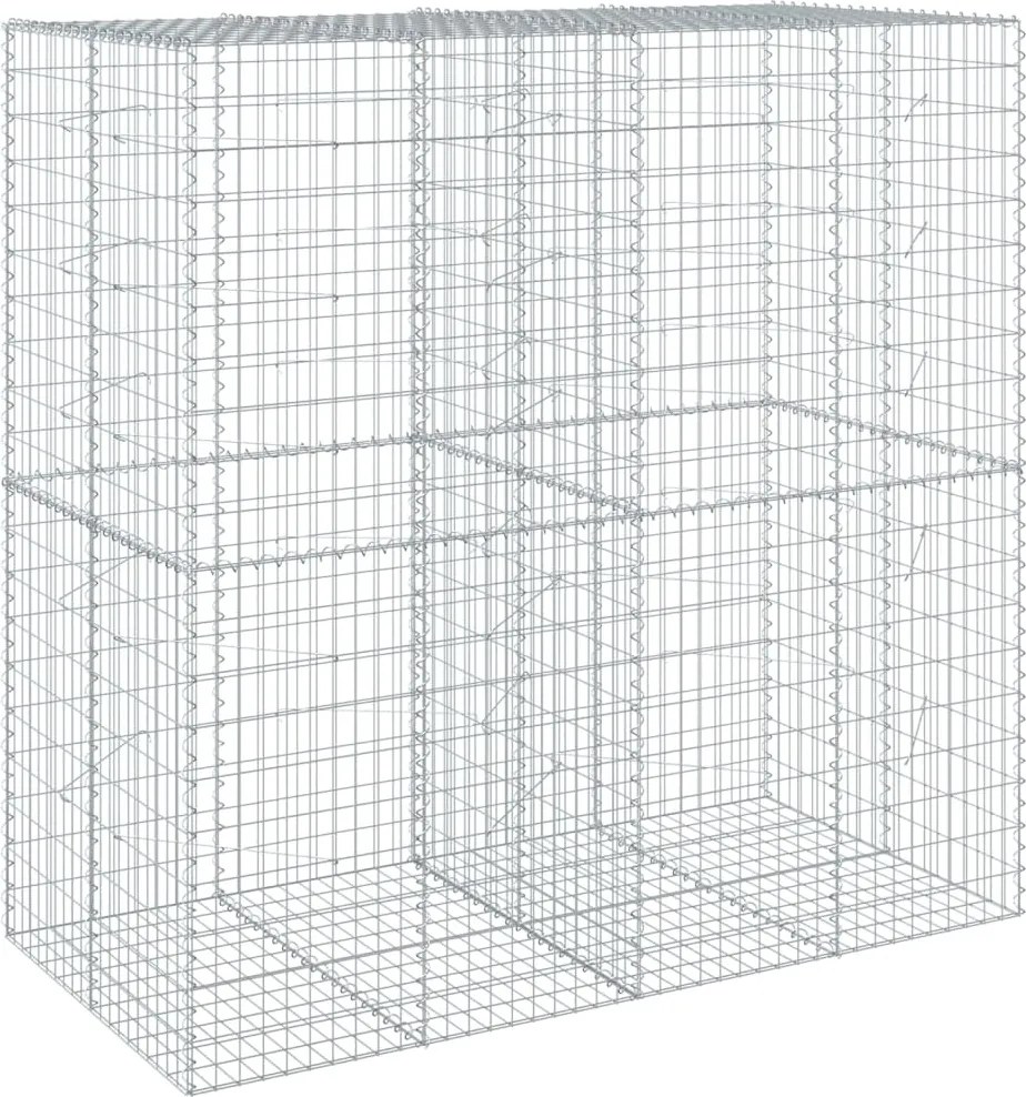 Gabionový koš s víkem 200 x 100 x 200 cm pozinkované železo 3295227