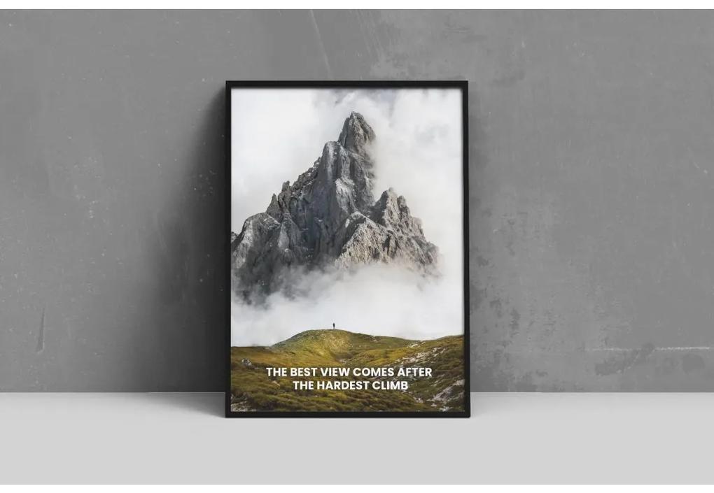 Pixada Hardest Climb- motivační obraz Velikost: A3 - 29,7x42 cm, Volba rámu: plakát bez rámu