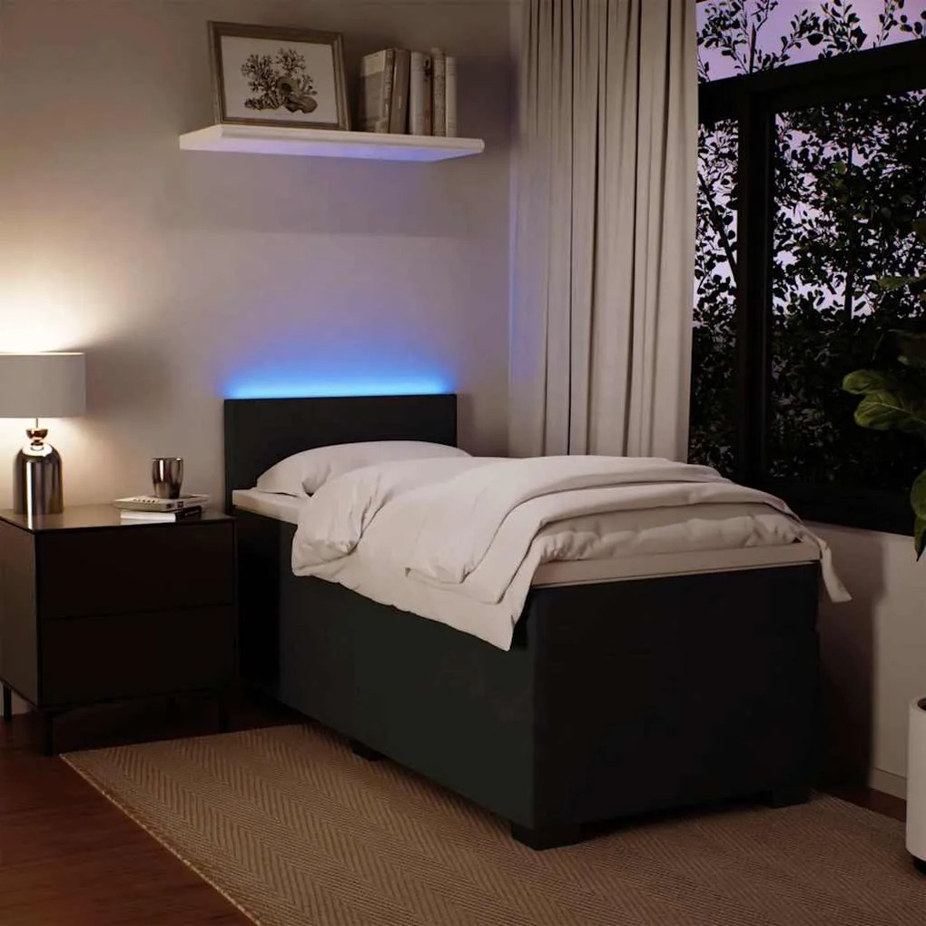 Box spring postel s matrací černá Single samet 3288769