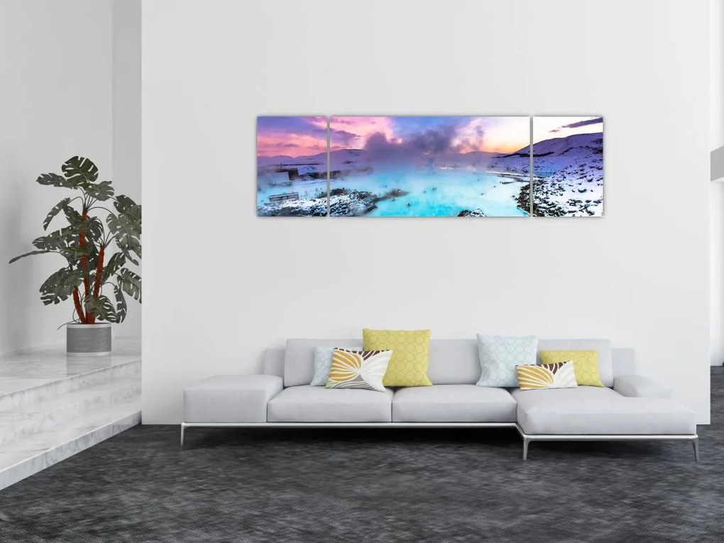 Obraz - Modrá laguna na Islandu (170x50 cm)