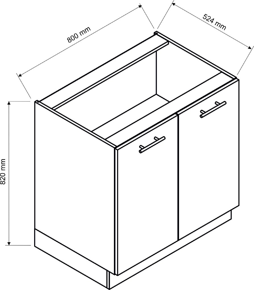 ALFASHOP ZOYA dolní D80 P/L dub