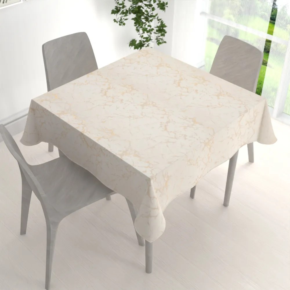 Biante Dekorační čtvercový ubrus Parma PM-115 Zlatý mramor na béžovém 40x40 cm