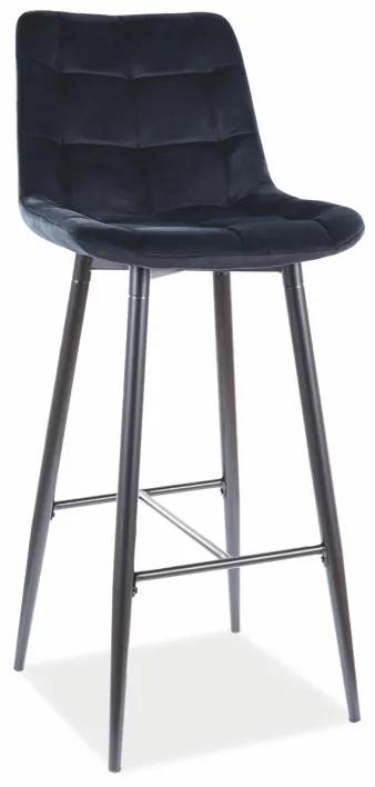 MAXIVA Barová židle - CHIC H-1 Velvet, čalouněná, různé barvy na výběr Čalounění: černá (Bluvel 19)