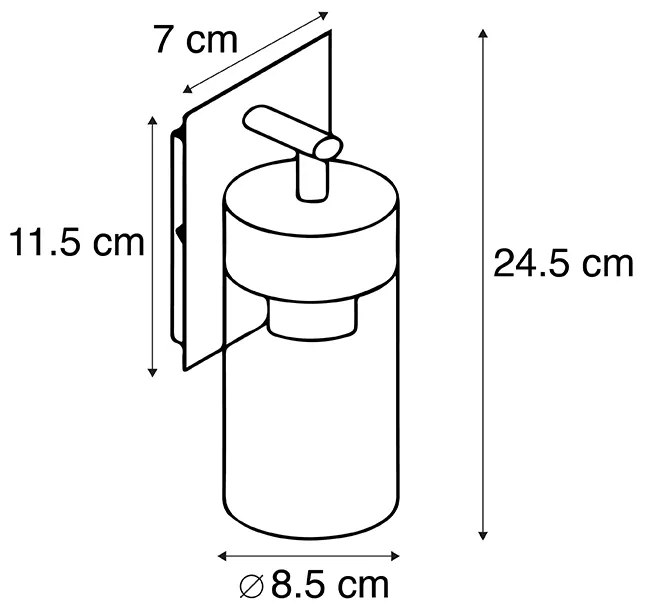Chytré moderní venkovní nástěnné svítidlo černé vč. wifi ST64 - Rullo