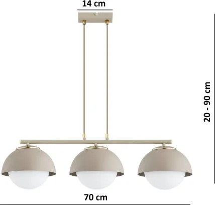 Brilagi - Lustr na lanku COSMO 3xE27/60W/230V béžová/zlatá