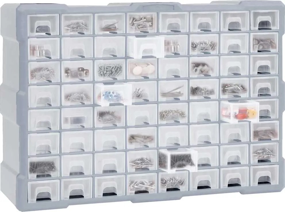 Organizér se 64 zásuvkami 52 x 16 x 37,5 cm 147580