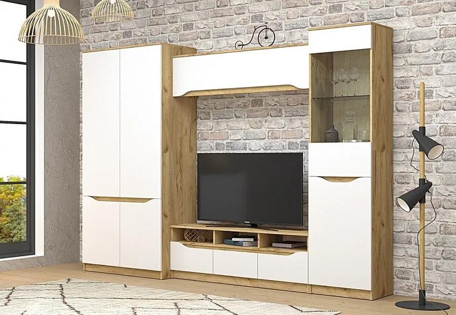 Casarredo - Komfort nábytek Obývací stěna, sestava ARTEMIS SET2 dub kraft zlatý/bílá