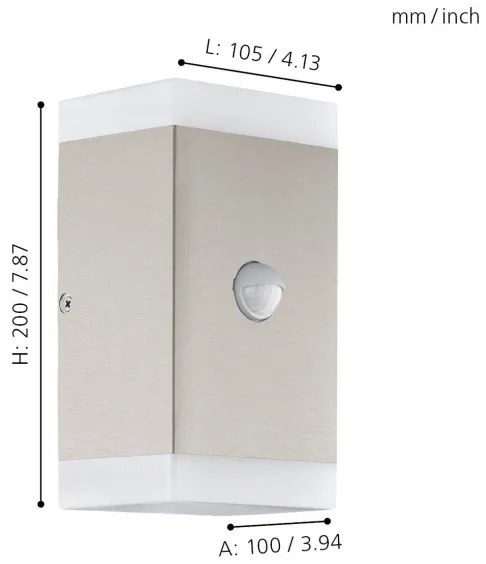 Eglo 75546 - LED Venkovní nástěnné svítidlo se senzorem 2xGU10/4,6W/230V IP44