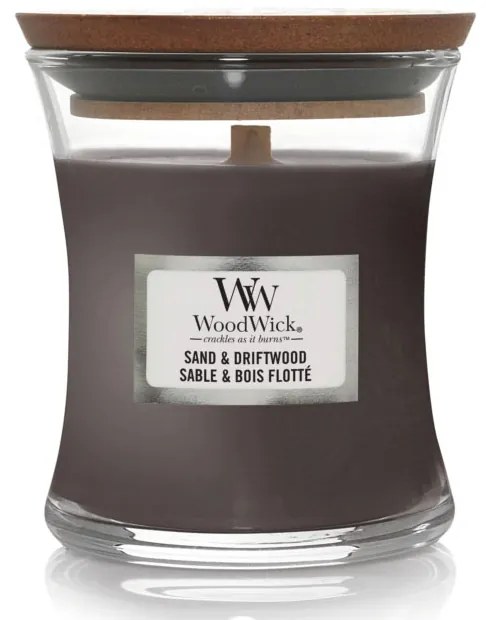 Woodwick svíčka malá Sand & Driftwood, 85 g