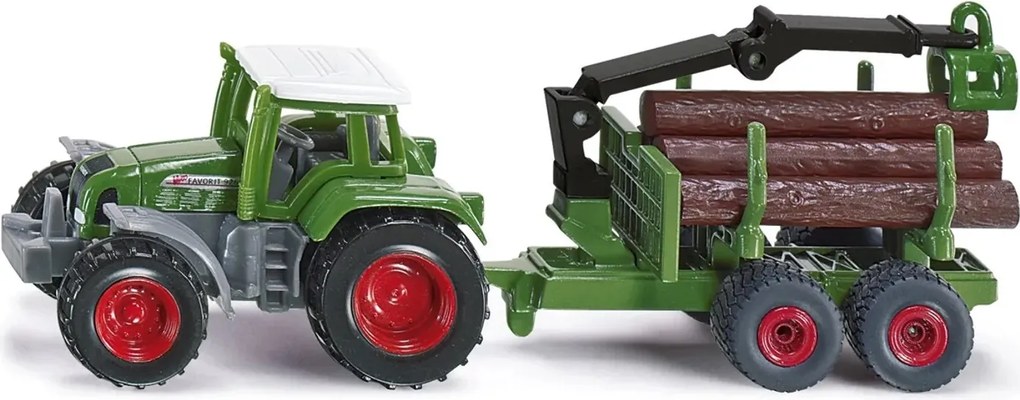 SIKU Kovový model Traktor Fendt s přívěsem na kulatinu
