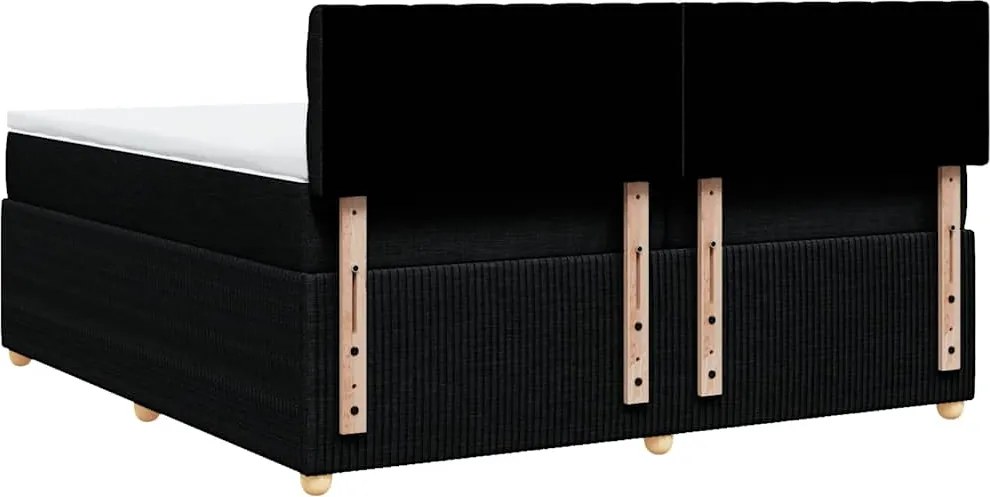 Box spring postel s matrací černá 200x200 cm textil 3287572