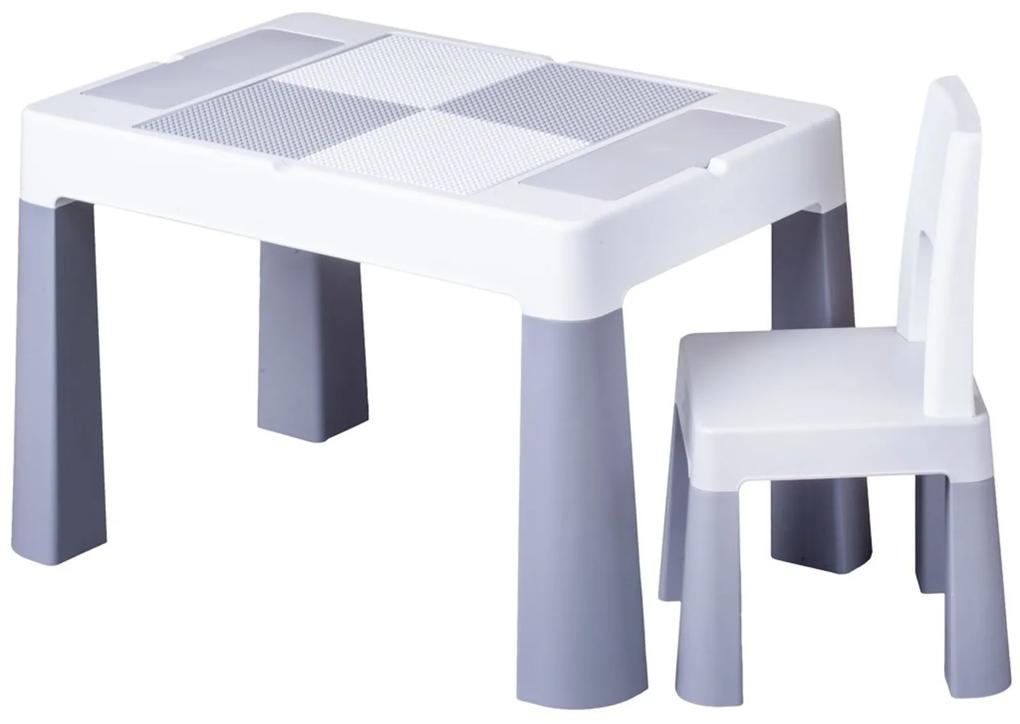 MAXMAX Dětský stoleček se židličkou TEGA MULTIFUN - šedý