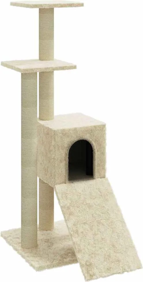 Škrabadlo pro kočky se sisalovými sloupky krémové 92 cm 171512