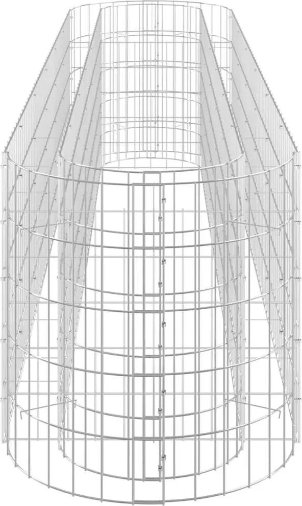 Gabionový vyvýšený záhon pozinkované železo 260 x 50 x 50 cm 152026