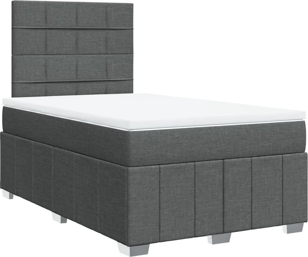 Box spring postel s matrací tmavě šedá 120x190 cm textil 3293908