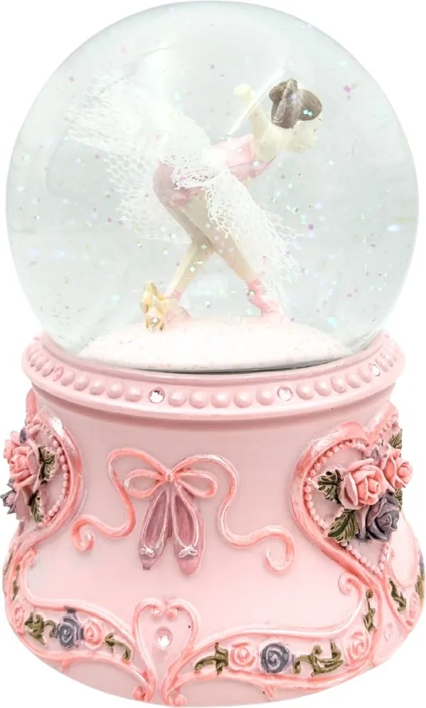 Madrid Magnificence Hudební skříňka Tančící baletka ve skleněné kouli 15 cm – MG-963