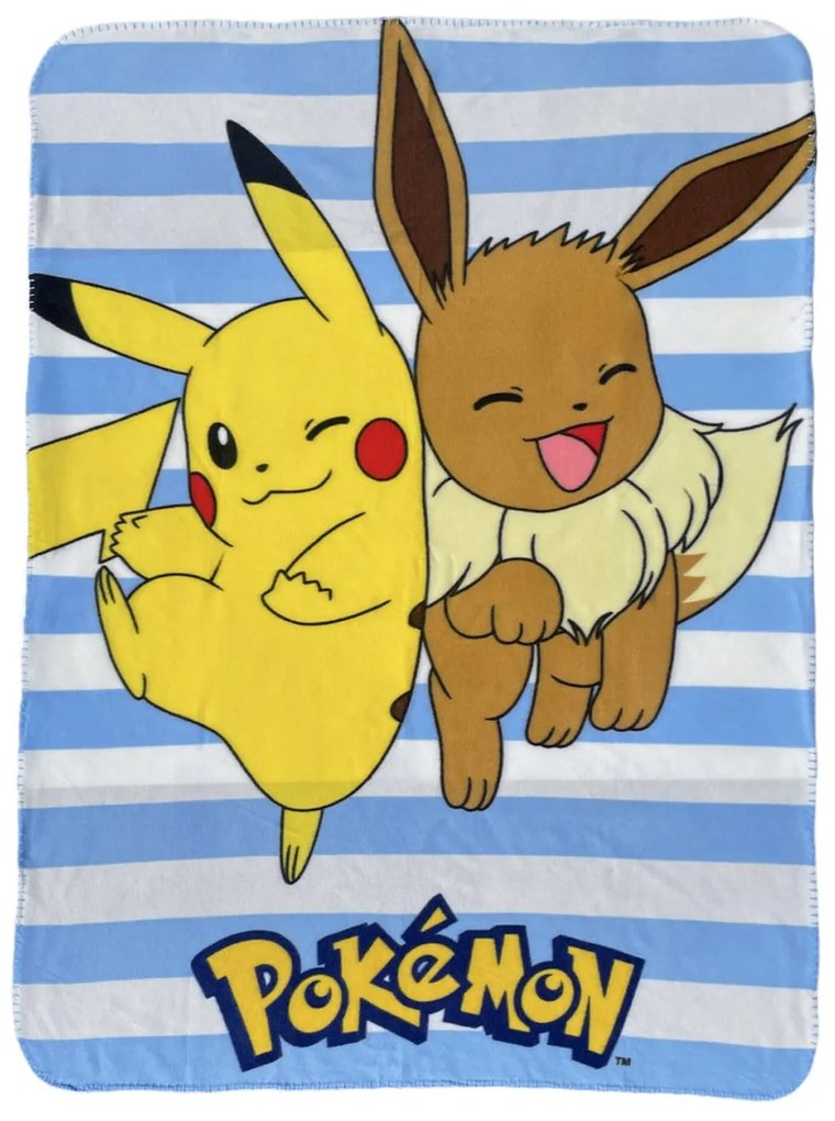 DĚTSKÁ FLEECOVÁ DEKA POKEMON 100X140 CM VZOROVANÁ