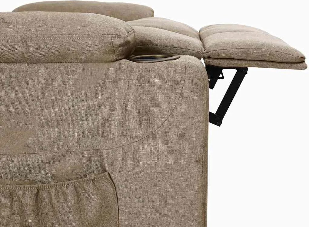 Polohovací křeslo taupe textil 339090