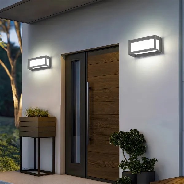 Brilagi - LED Venkovní nást. svítidlo se senzorem PARKER LED/12W/230V šedá IP44