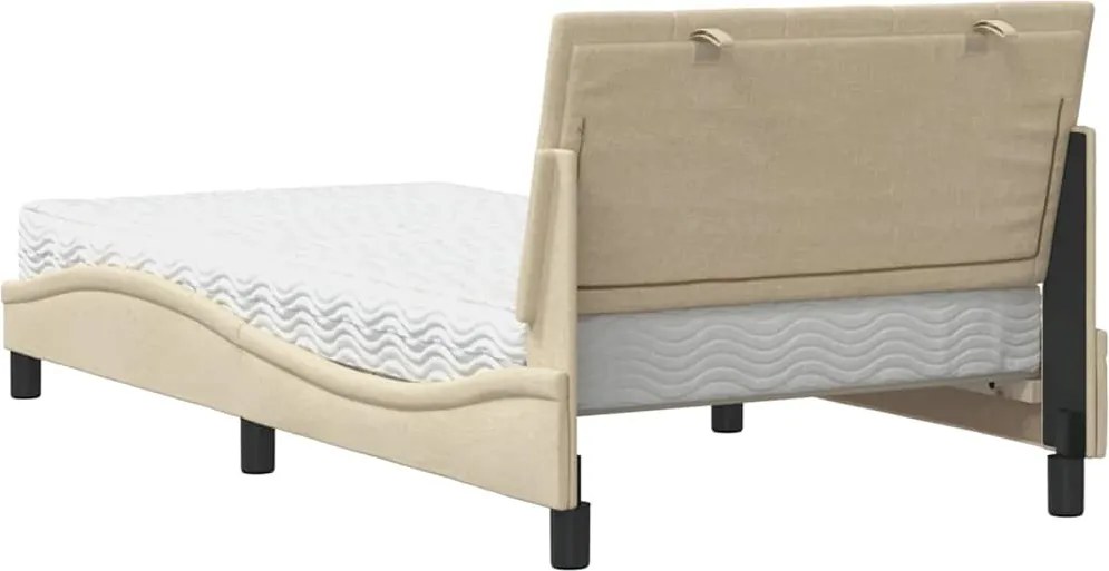 Postel s matrací Hanko krémová 100 x 200 cm textil 3310515