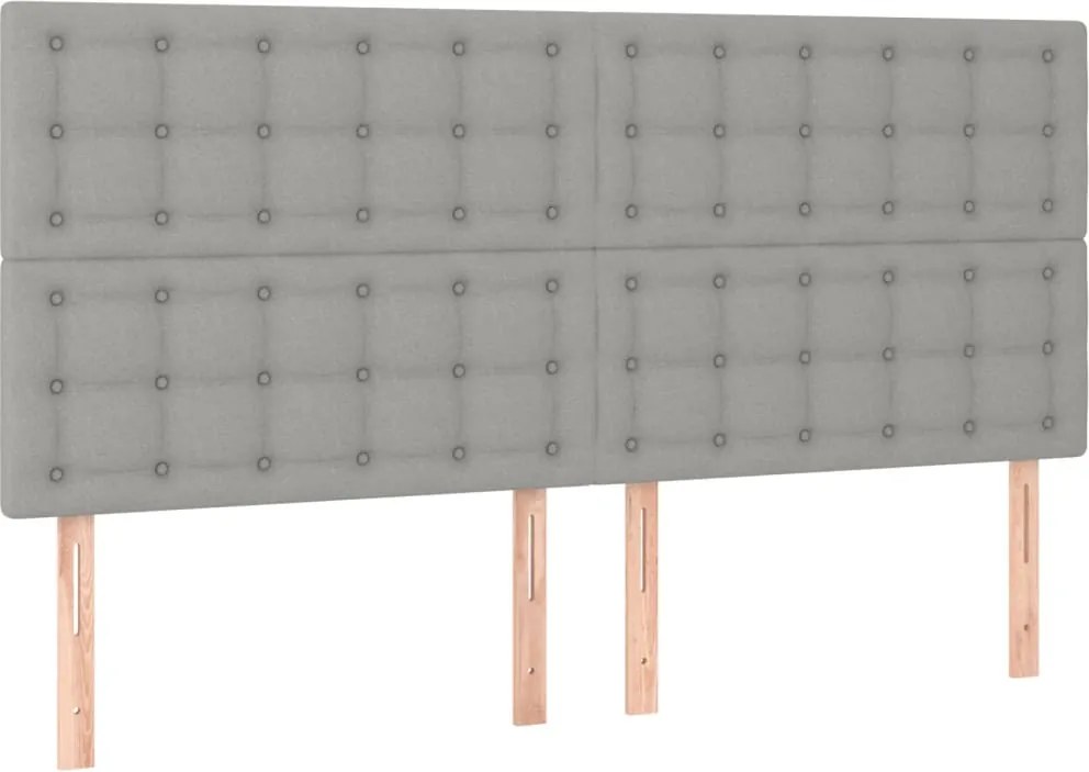 Box spring postel s matrací a LED světle šedá 180x200 cm textil 3135773