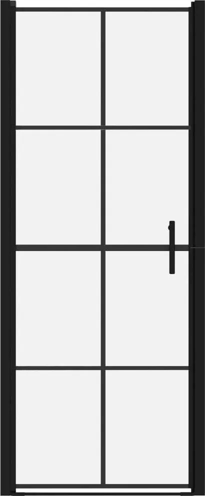 vidaXL Sprchové dveře tvrzené sklo 81 x 195 cm černé [148890]