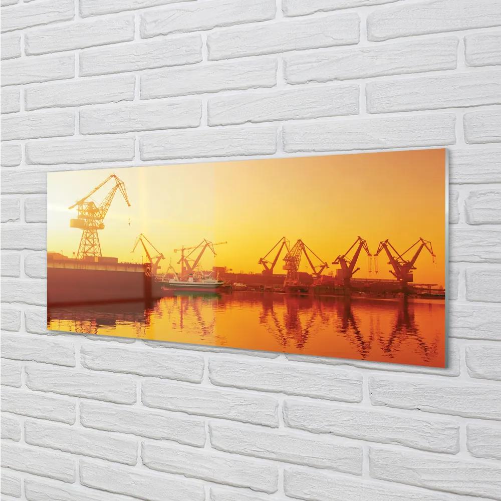 akrylový obraz Gdaňsku svítání 120x60 cm