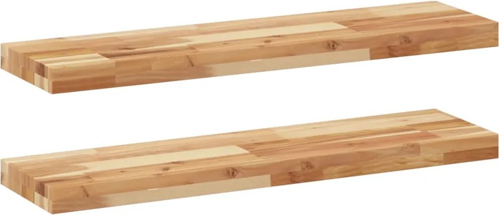 Plovoucí police 2 ks 80 x 20 x 4 cm olejované akáciové dřevo 3279584