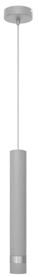 Helam LED Lustr na lanku TUBA 1xGU10/6,5W/230V šedá/lesklý chrom HE1309