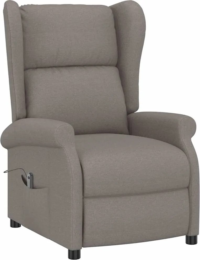Elektrické polohovací křeslo ušák taupe textil 3098327