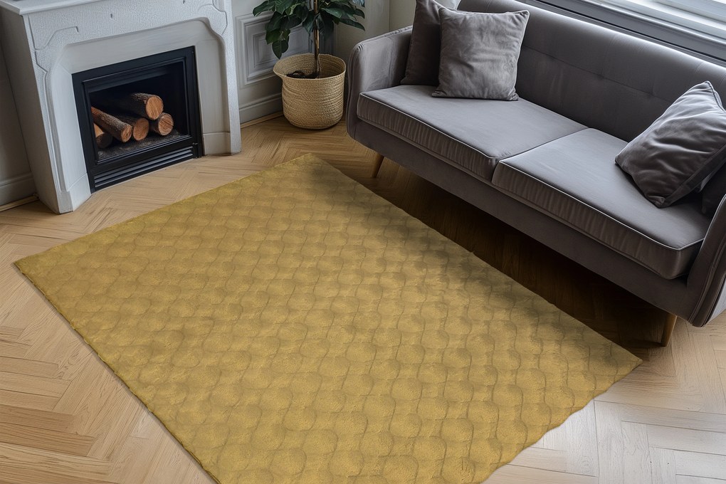 Obsession, Kusový koberec Diamond Cut 800 Honey, 80x150, hnědá, ložnice