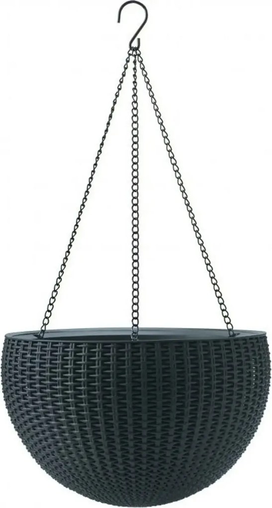 Keter Závěsný květináč Sphere antracit, pr. 35 cm