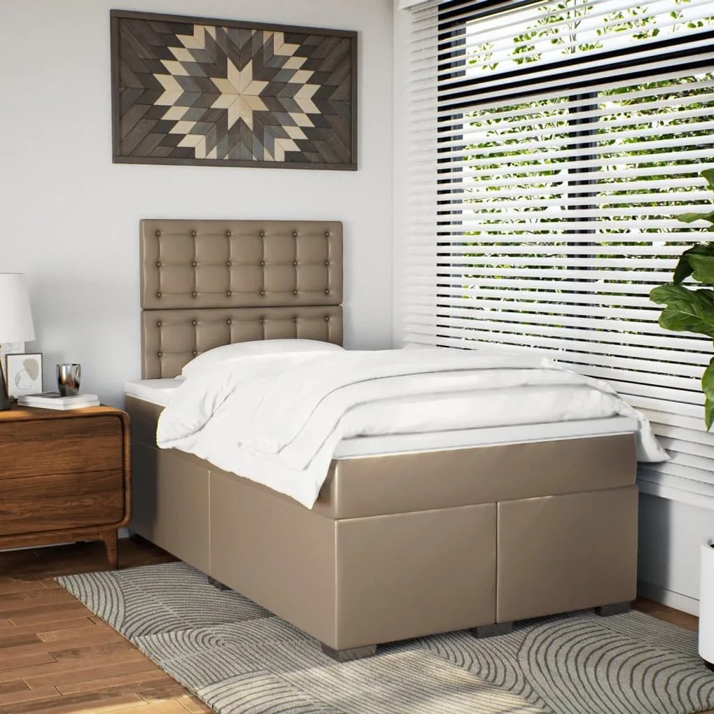 Box spring postel s matrací cappuccino 120x190 cm umělá kůže 3293015