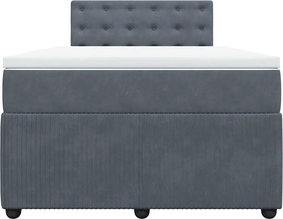 Box spring postel s matrací tmavě šedý 120x190 cm samet 3289999