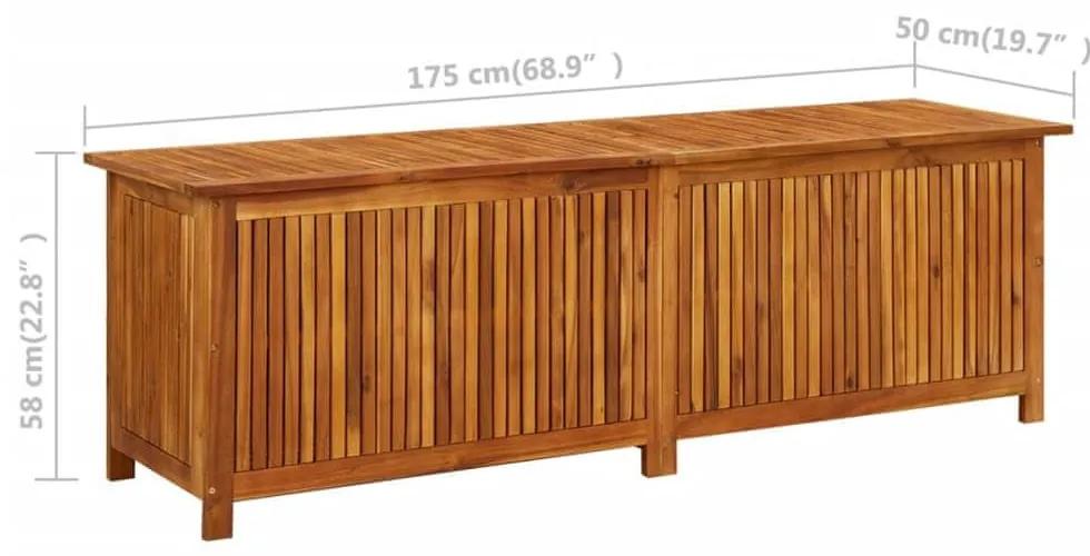 Petromila Zahradní úložný box 175 x 50 x 58 cm masivní akáciové dřevo