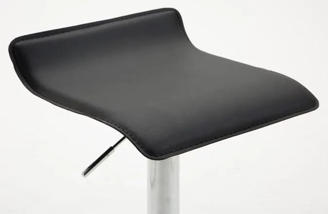 Sada 2 barových židlí Dyn V2 umělá kůže chromovaná konstrukce – černá