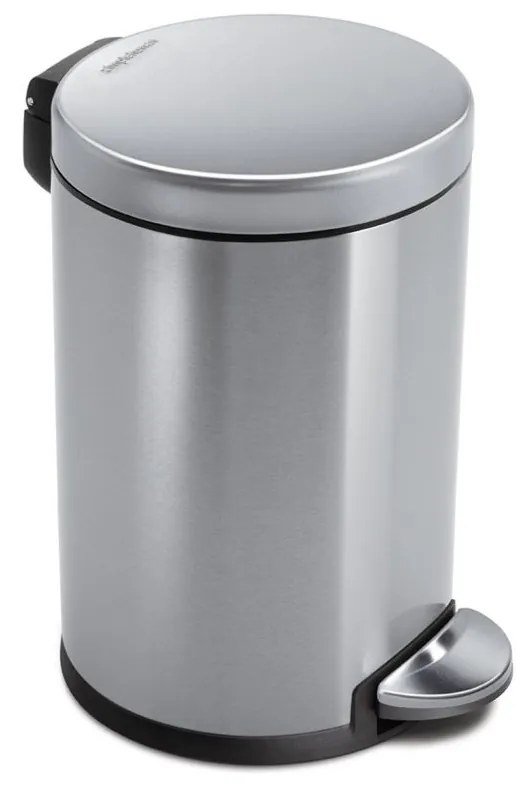 Pedálový odpadkový koš Simplehuman – 4,5 l, kulatý, matná ocel, FPP