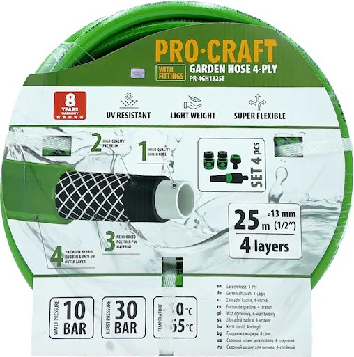 Výrobce: Procraft Procraft Zelená zahradní hadicí Procraft PR-4GH1325F | PR-4GH1325F