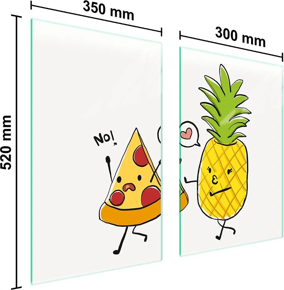 Skleněná Ochranná Deska Do Kuchyně 65x52 Jídlo