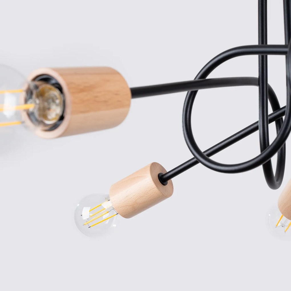 Sollux Lighting Lustr EMBER 5 černý