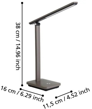 Eglo 900958 - LED Stmívatelná nabíjecí lampa INIESTA LED/3,6W/5V 1800mAh hnědá