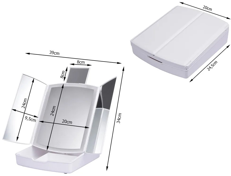 Verk Group Osvětlené make-up led kosmetické zrcadlo