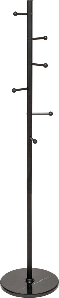 Věšák na kabáty BLACKMARBLE s 6 kovovými háčky, 173 cm