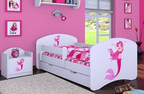 MAXMAX Dětská postel se šuplíkem 140x70cm MALÁ MOŘSKÁ VÍLA