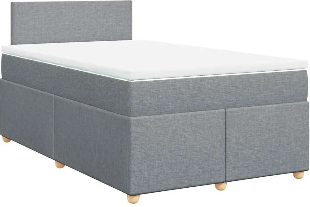 Box spring postel s matrací světle šedá 120x190 cm textil 3286612