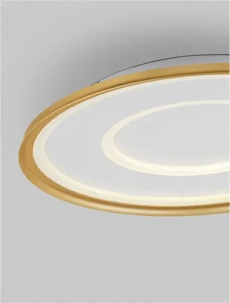 LED stmívatelné zlaté designové stropní svítidlo Figin s dálkovým ovládáním 49W