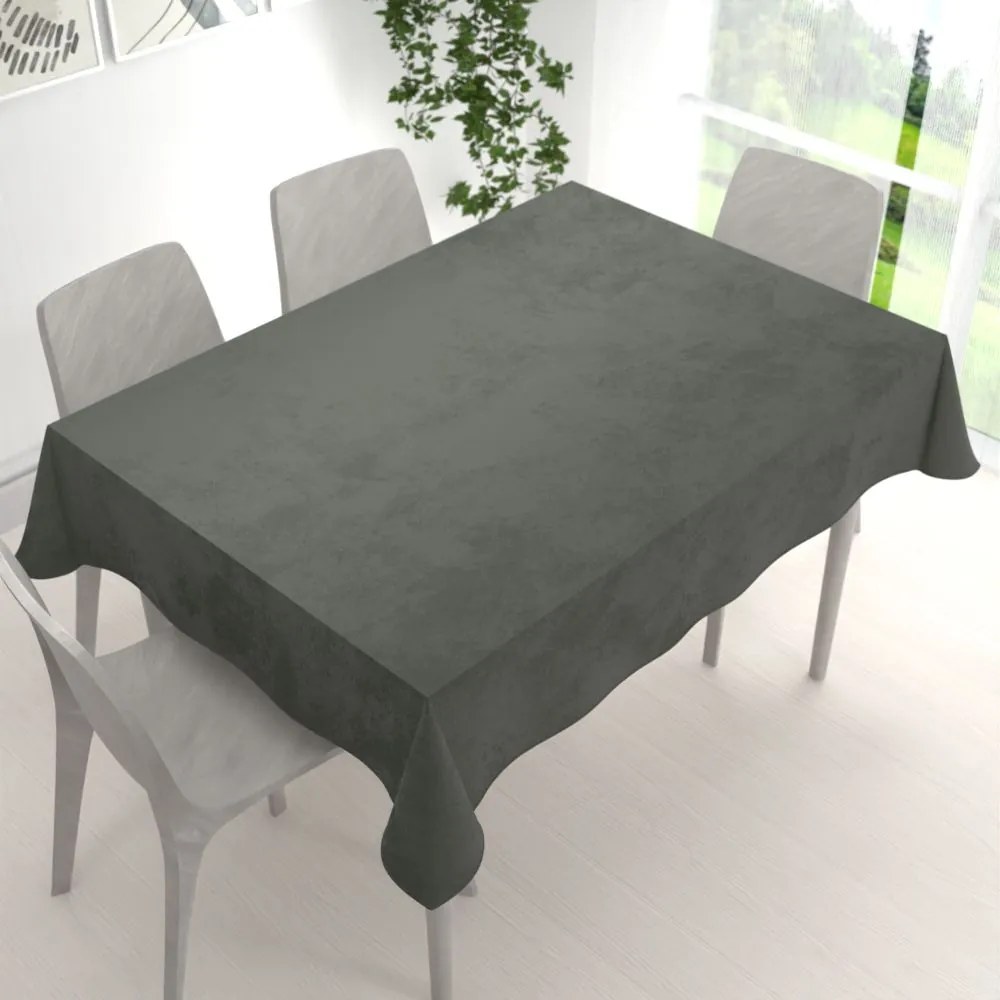 Biante Sametový obdélníkový ubrus Velvet Premium SVP-021 Tmavě šedozelený 140x160 cm