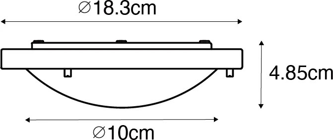 Moderní stropní svítidlo bílé 18 cm IP44 - Yuma