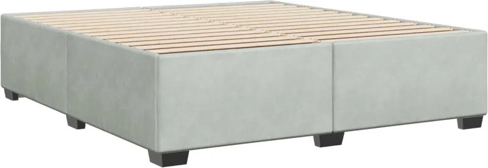 Rám postele bez matrace světle šedý 200 x 200 cm samet 3284655